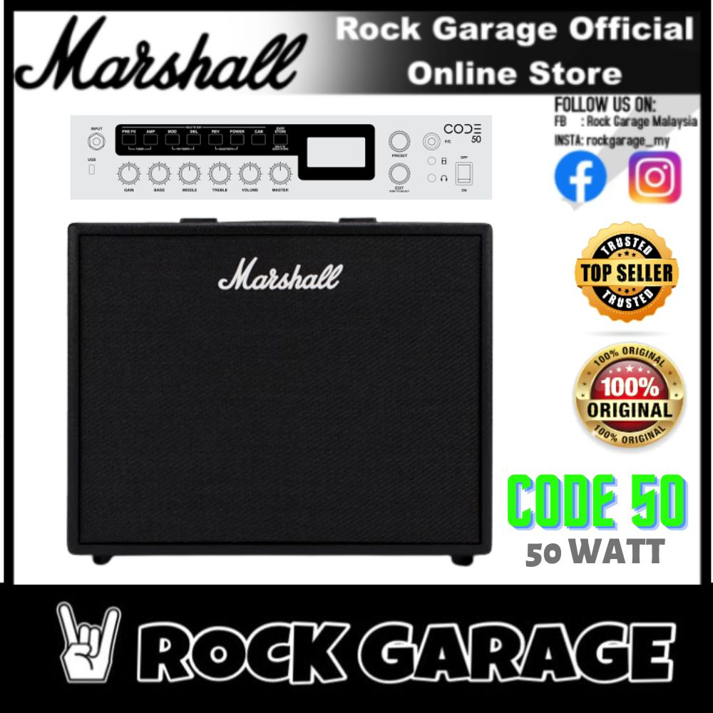Marshall Code 50 - 50 Watt, 1x12 Inch Modeling Guitar Combo Amplifier ( Code50 / Code-50 ...