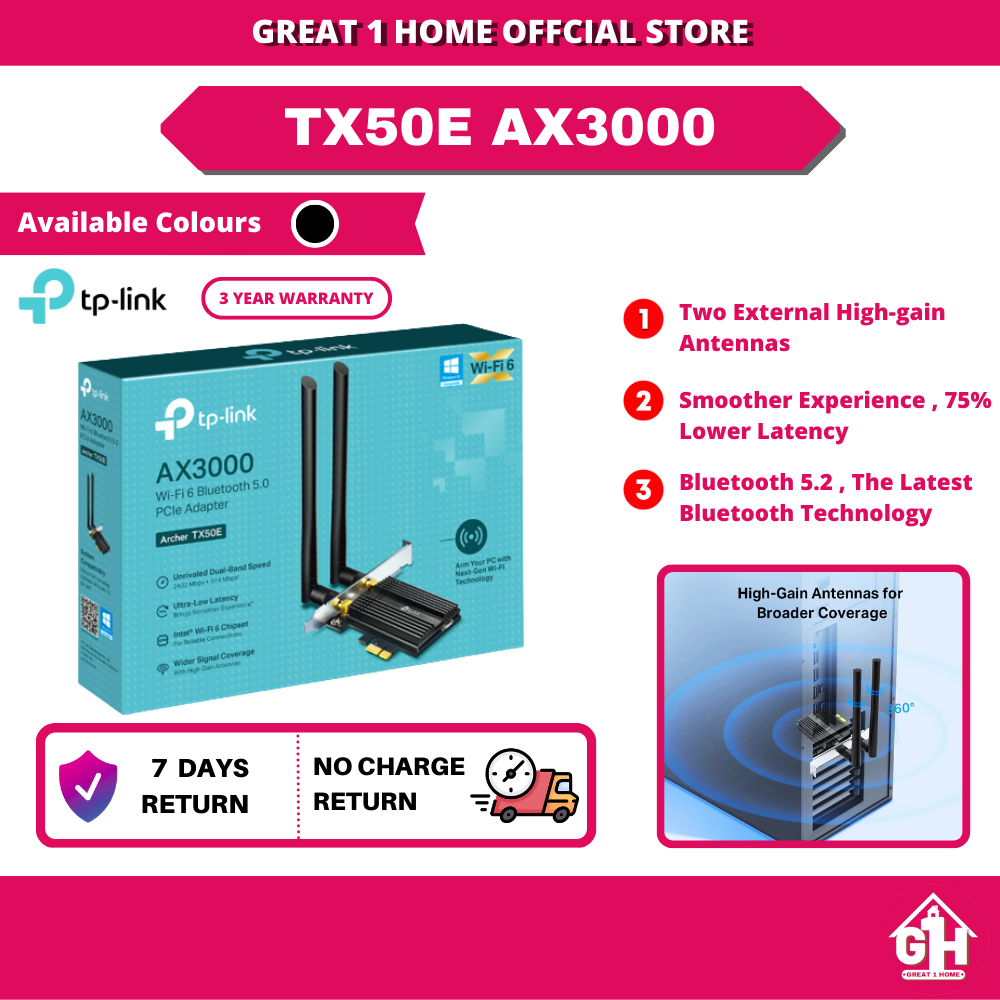TP-Link Archer TX50E / TX55E AX3000 Wifi 6 & Bluetooth 5.2 PCIe ...