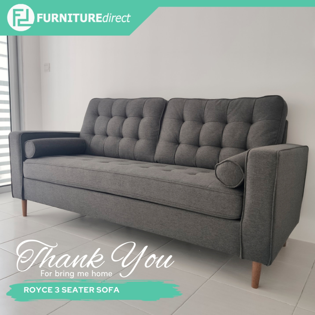 Furniture Direct ROYCE Scandinavian 123 seater sofa/ sofa 123 seater sofa fabric murah | Shopee ...