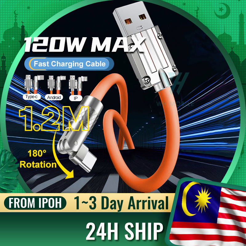 120W 6A Super Fast Charge Cable Micro USB Cable Type C Fast Charging ...