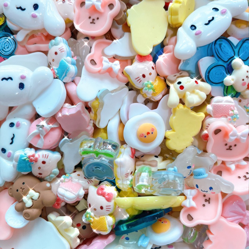 A592 10 pcs cartoon cabochon flatback charm resin cute kawaii Sanrio ...