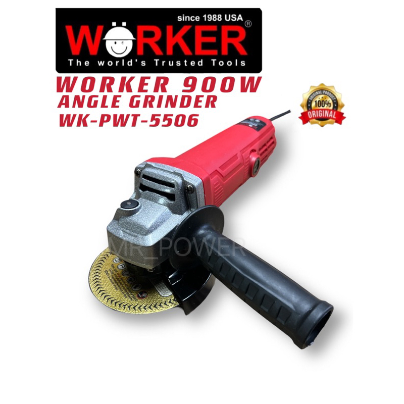 WORKER 900W ANGLE GRINDER WK-PWT-5506 (POTONG BESI-POTONG SIMEN-POTONG ...
