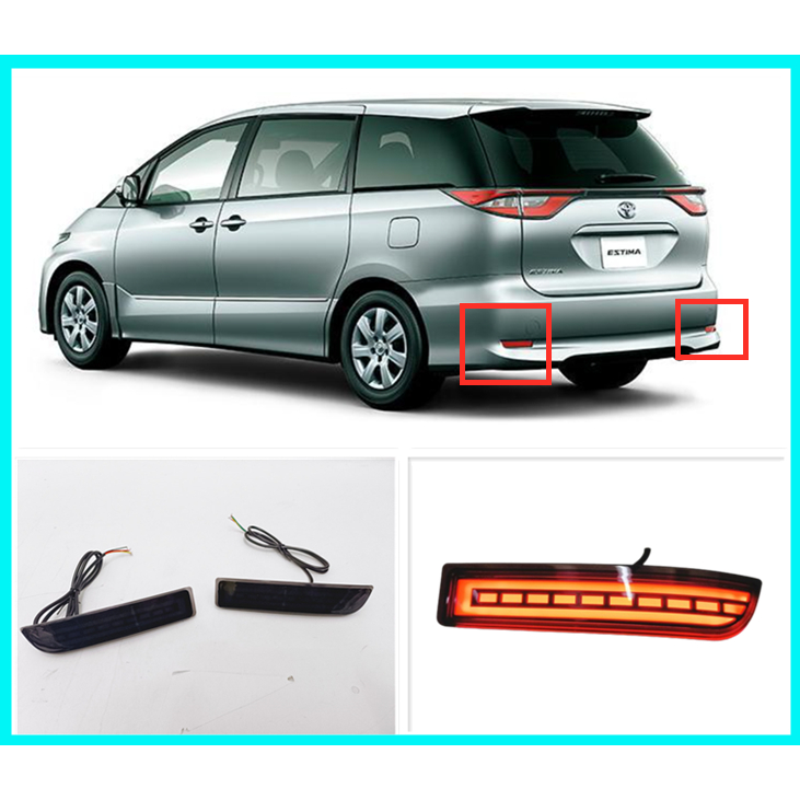 Toyota Estima, Alphard, Wish, Rear Bumper Reflector LED Lamp with ...