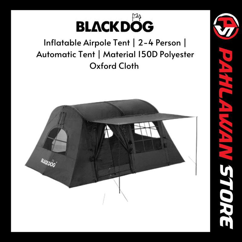 BLACKDOG Inflatable Airpole Tent 2-4 Person Camping Picnic Automatic ...