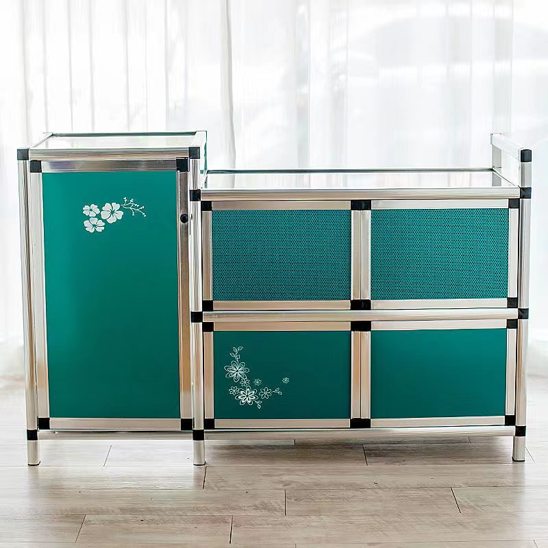 Kitchen cupboard storage rack aluminum alloy stove cabinet storage ...