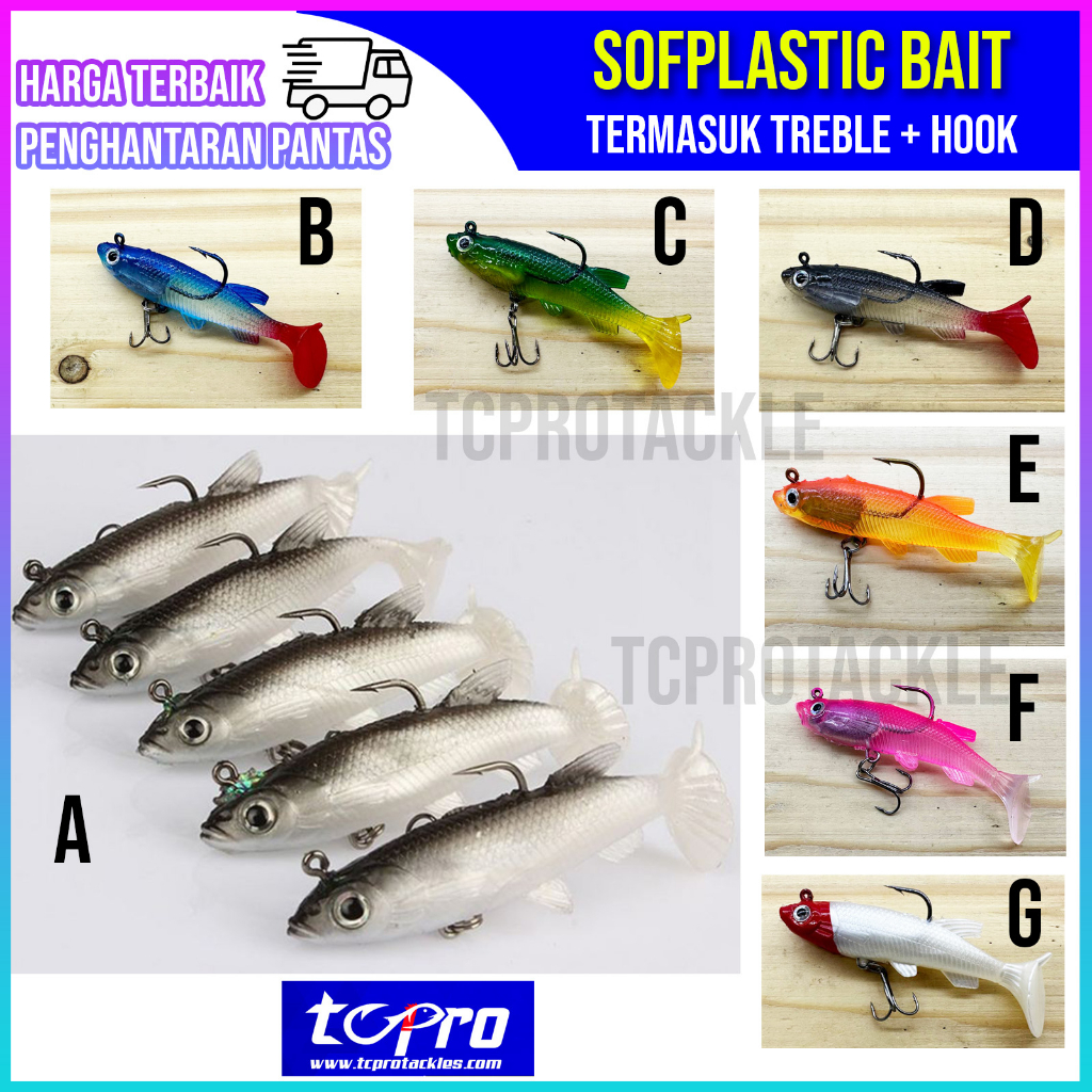 Umpan Ikan Siakap Softplastic Bait 14g Casting With Treble complete ...
