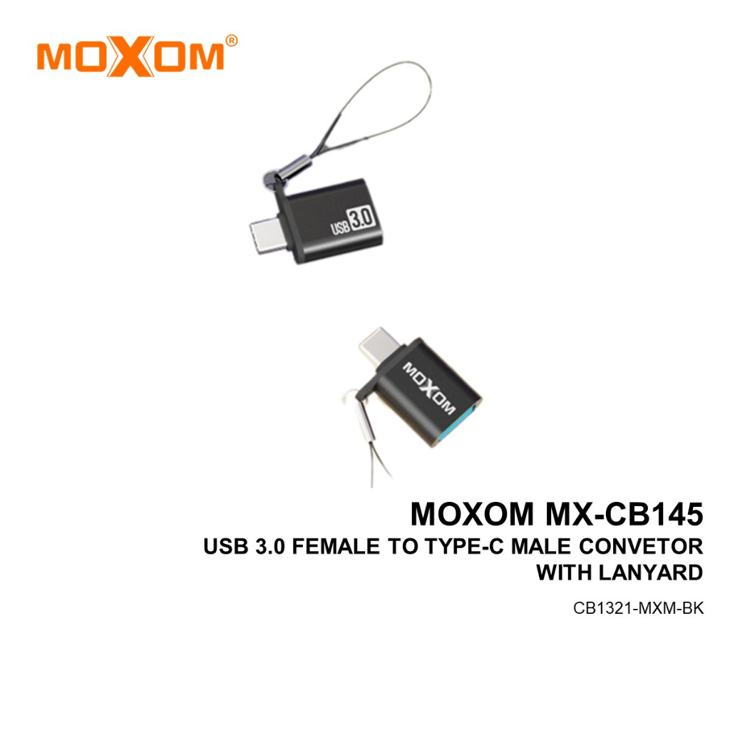 MOXOM MX-CB145 USB 3.0 FEMALE TO TYPE-C MALE CONVETOR WITH LANYARD ...