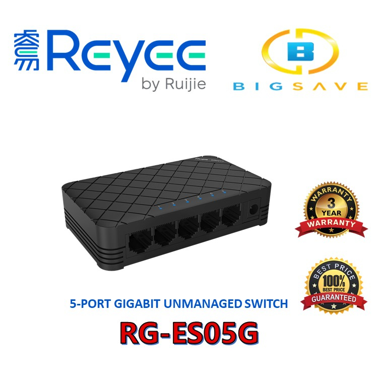 RUIJIE REYEE RG-ES05G 5-PORT GIGABIT UNMANAGED SWITCH | Shopee Malaysia