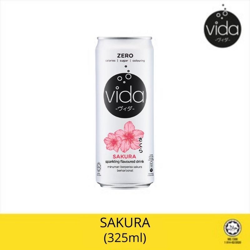 Vida Sparkling Drink Zero Sugar 325ml Can - Sakura / Salty Lychee ...