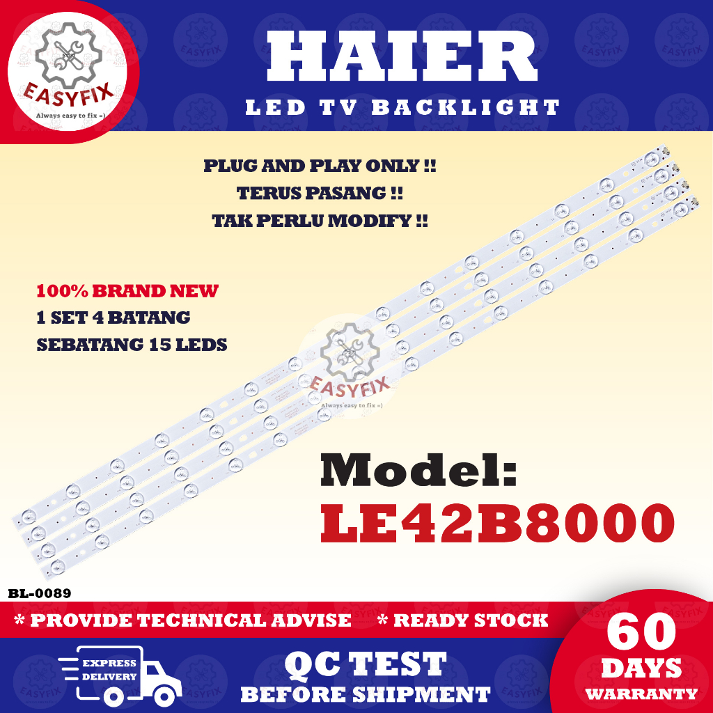 LE42B8000 HAIER 42 INCH LED TV BACKLIGHT ( LAMPU TV ) 42B8000 LE42B8000 ...