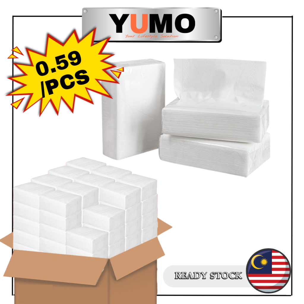 【YUMO】200 PCS 3 Layer Tissue Paper Facial Tissue Transparent Packaging ...