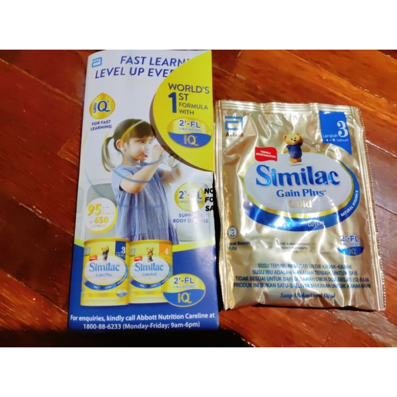 Similac Gain Plus Gold Stepv3-Trial Pack 31.2gm | Shopee Malaysia