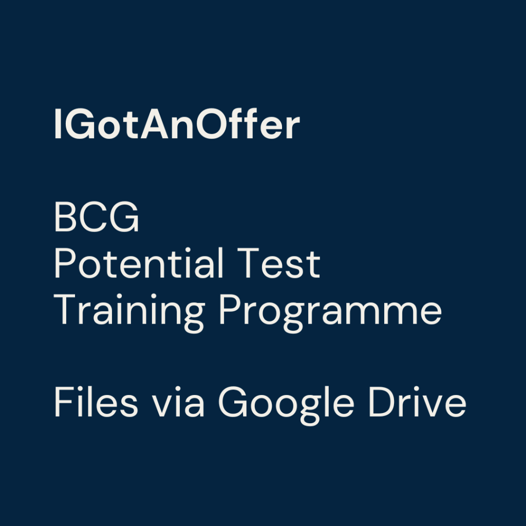 IGotAnOffer - BCG Potential Test Training Programme (BCG Online Case ...