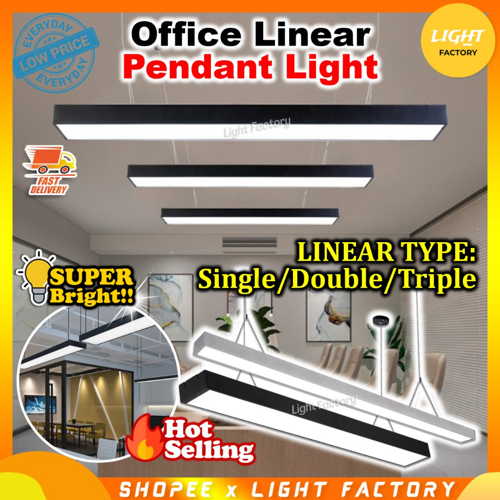 Office Pendant Light 4FT LED T8 Linear Light Casing Kalimantang Tube ...