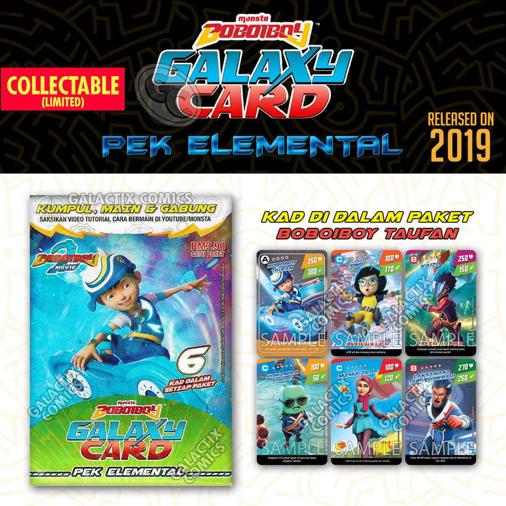 BoBoiBoy Galaxy Card Kad Pek Elemental - Single Packet - Collectable ...