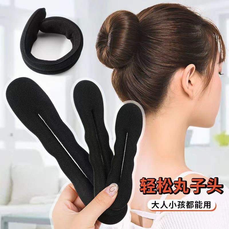 A27 【Alat Gaya Rambut Donat Bun Sponge】 甜甜圈丸子头盘发器发夹造型工具】DIY Donut Bun ...