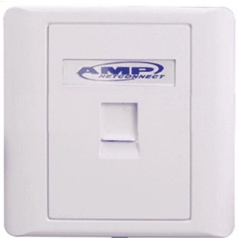 AMP Brand RJ45/CAT6 Network faceplate (Single/Double Port) | Shopee ...