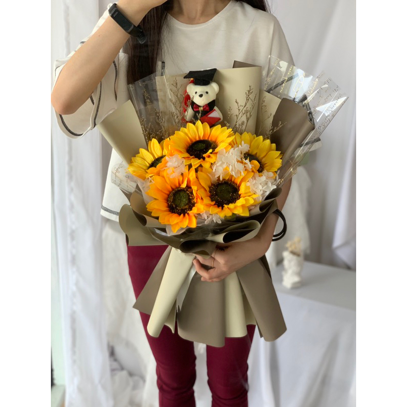 Graduation Artificial Sunflower Bouquet (Large) | Shopee Malaysia