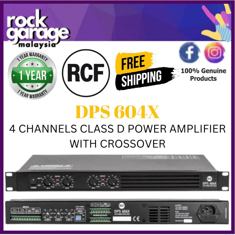 RCF DPS 604X 4 CHANNELS CLASS D POWER AMPLIFIER WITH CROSSOVER ( DPS604X / DPS 604X ) | Shopee ...