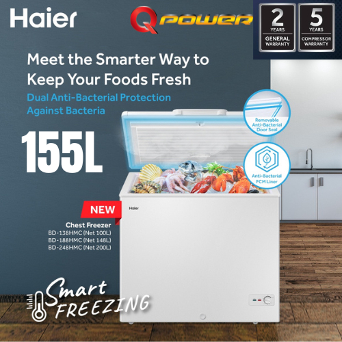 Haier (155L) 2023 NEW UPGRADE MODEL BD-188HMC Chest Freezer Convertible (Freezer Fridge ...