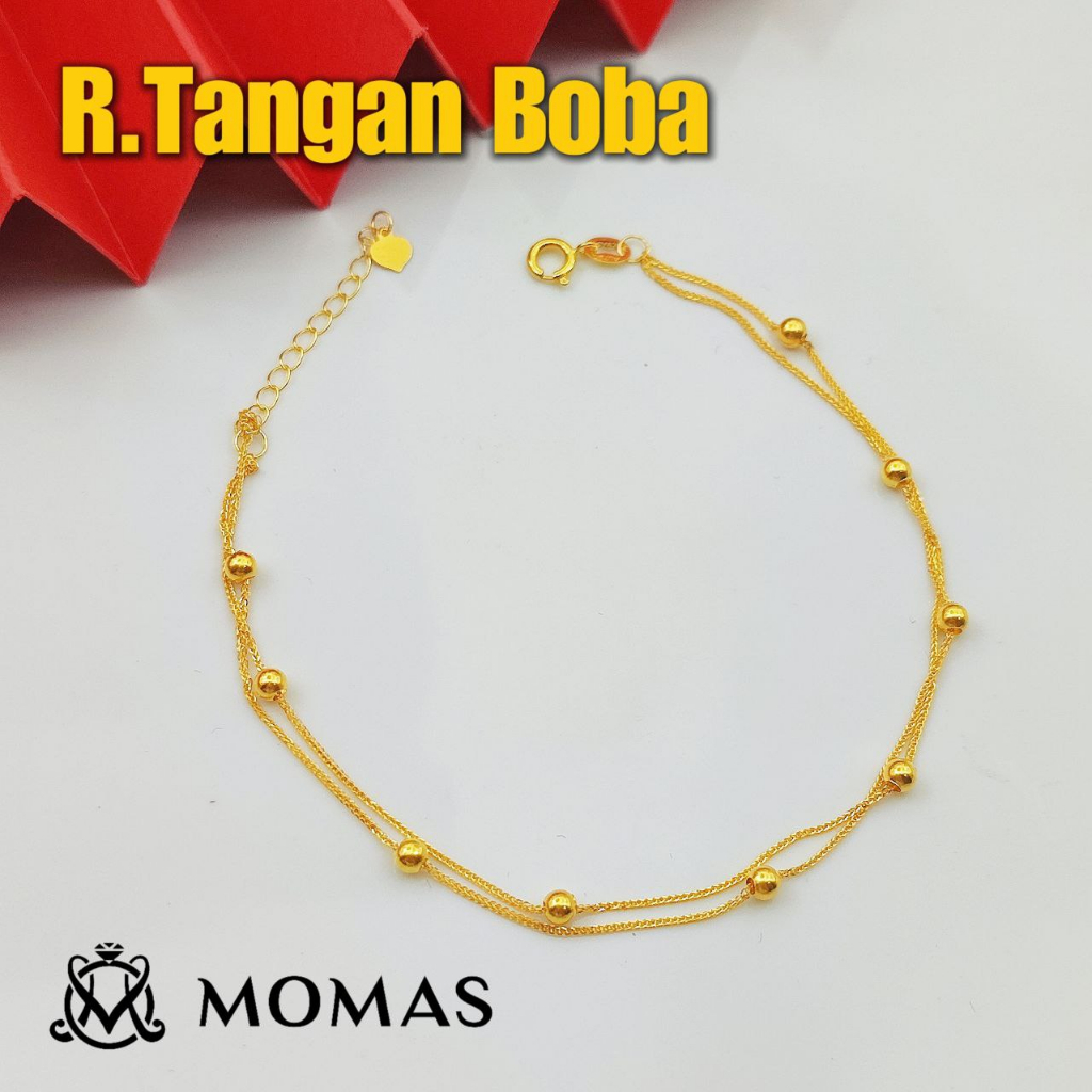 Rantai Tangan Boba Emas 750 Tulen Gelang Emas Tulen Emas 750 Bajet ...