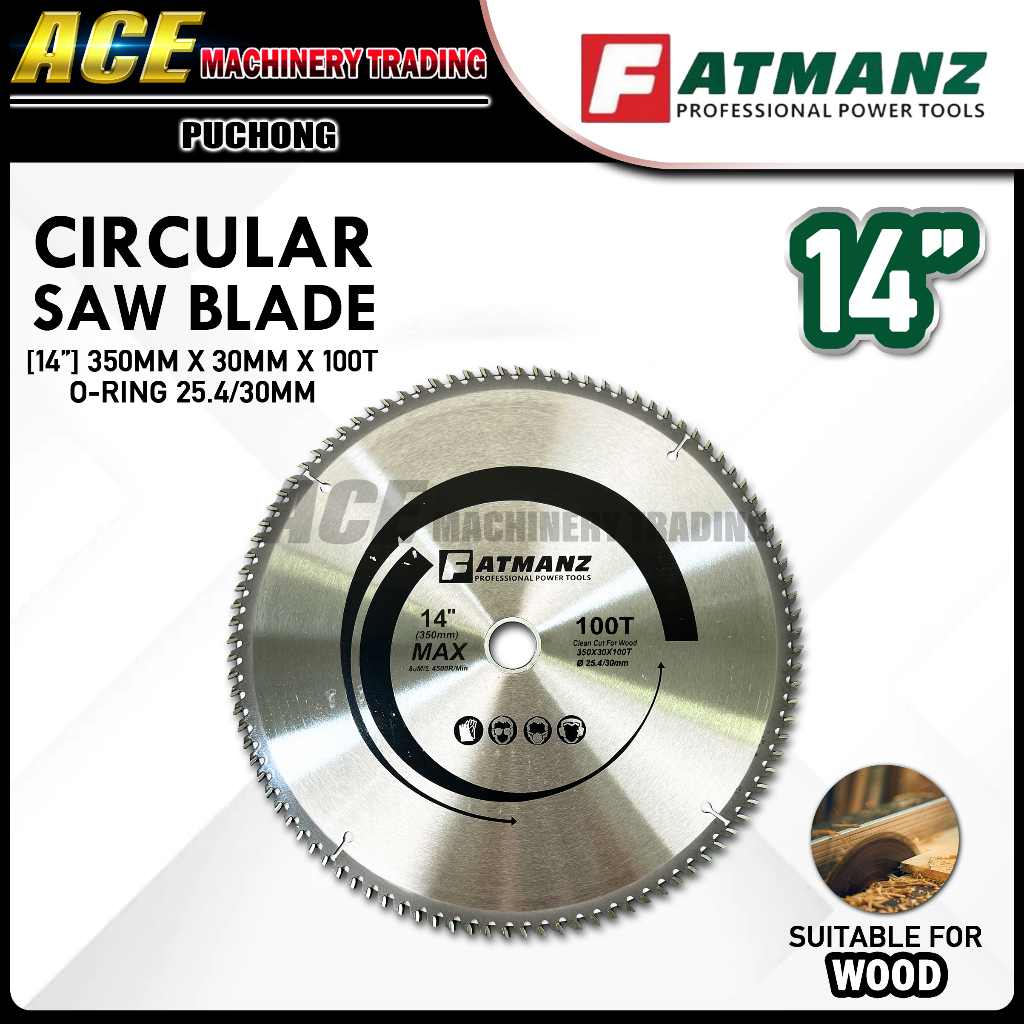 [ FATMANZ ] 14" Wood Cutting Disc / Circular Saw Blade 14" X 100T TCT ...