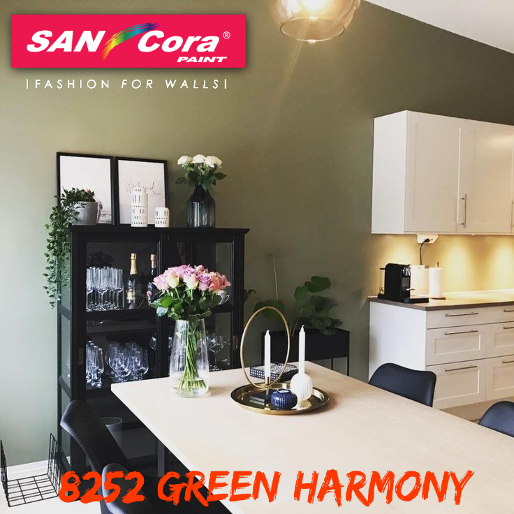 SINAR SANCORA 8252 GREEN HARMONY 5 LITER I EMULSION Interior Exterior Wall Matt Paint Cat ...