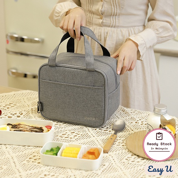 Invite L Portable Thermal Lunch Bag Insulated Large Bag Cooler Bag Beg ...