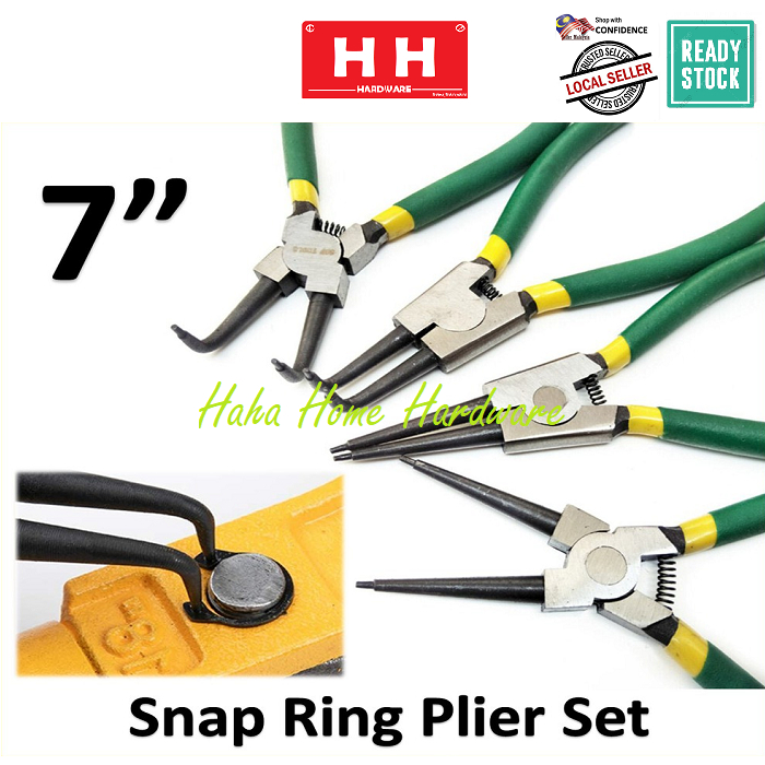 Playar Muncung Tirus 7" Inch Circlip Clip Plier Straight Bent Internal ...