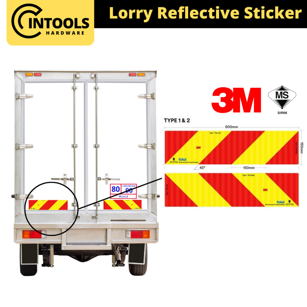 Heavy Duty 3M Lorry Reflective Stickers (SIRIM Certified & JPJ Approved ...