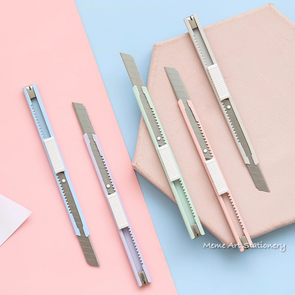 MEME Morandi Color Pen Knives Paper Cutter Slim Long Sharp Blade ...