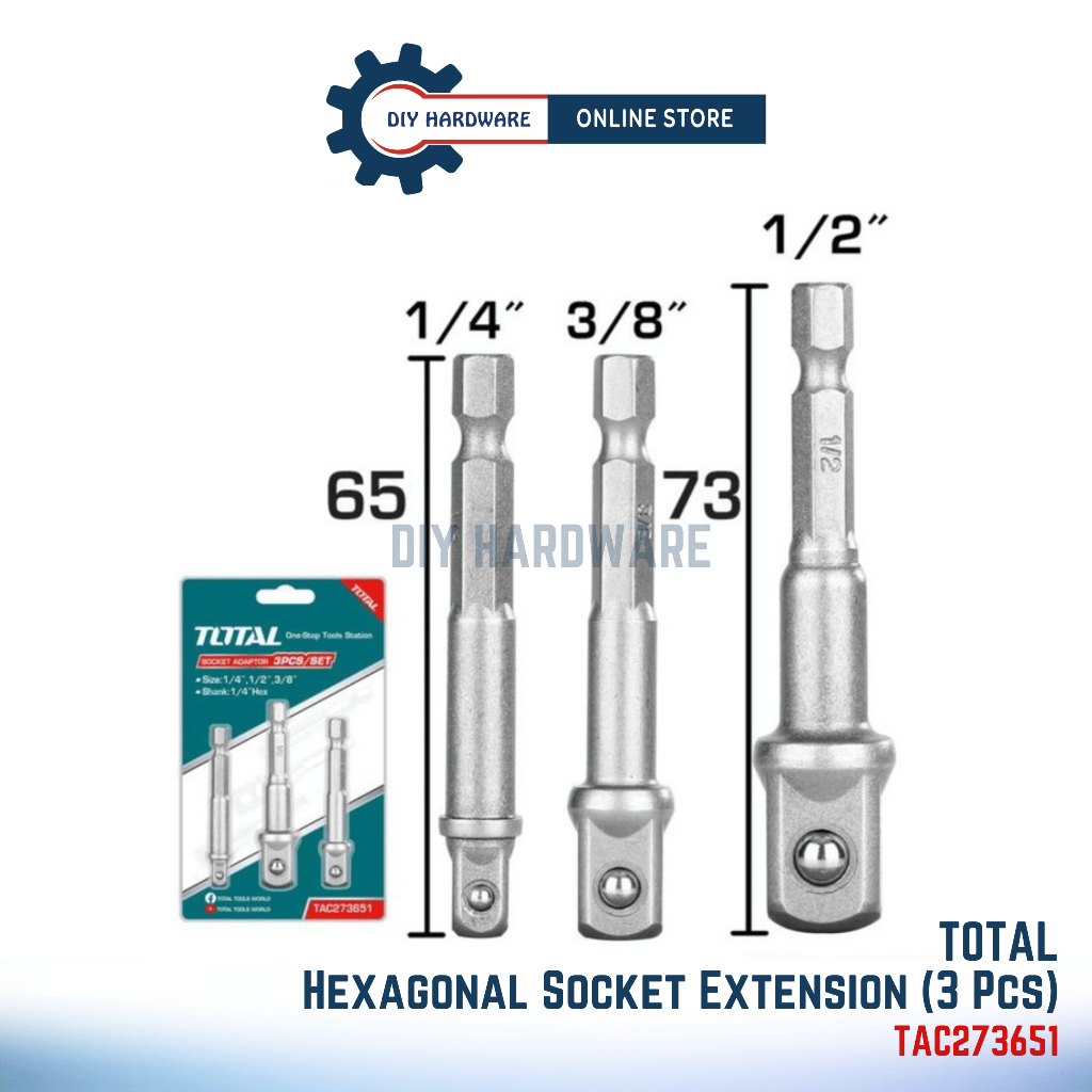 Total Hexagonal Socket Extension (3 Pcs) TAC273651 | Shopee Malaysia