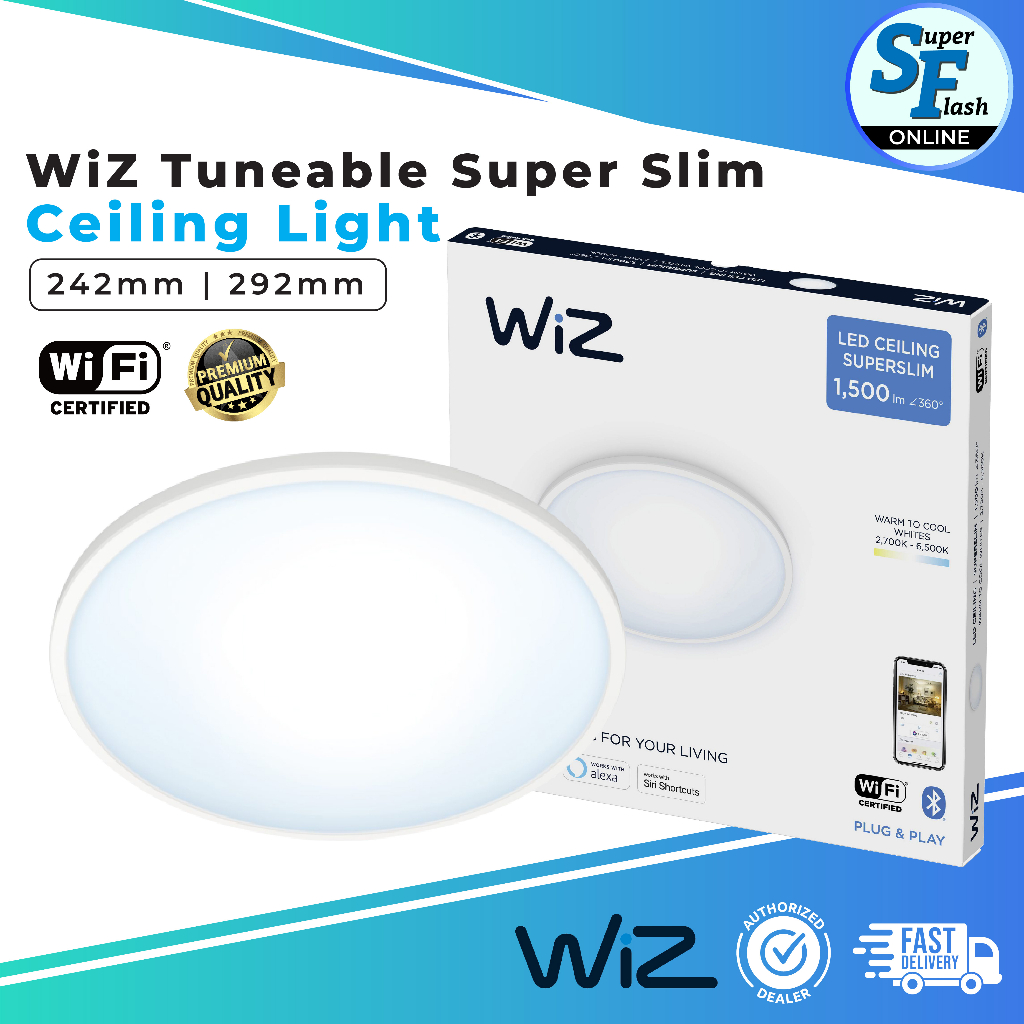 Philips WiZ Tuneable Super Slim Ceiling Light 14W/16W (2200-6500K) | Shopee Malaysia