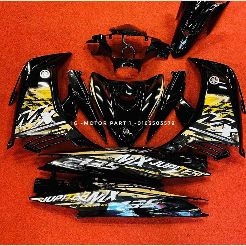 COVER SET LC 135 MX INDON HITAM KILAT ORIGINAL HLY V2,V4,V5,V6,V7 ...