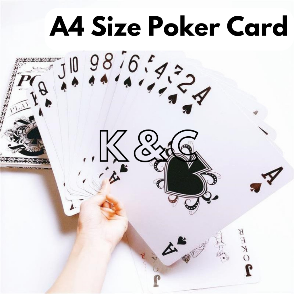 A4 Size Giant Big Poker Cards Large Playing Cards Casino Magic Creative ...