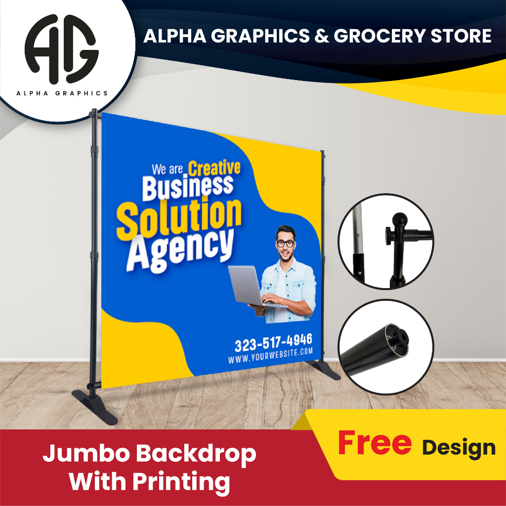 Jumbo Backdrop Banner Stand / Jumbo Backdrop Banner Stand + Printing ...