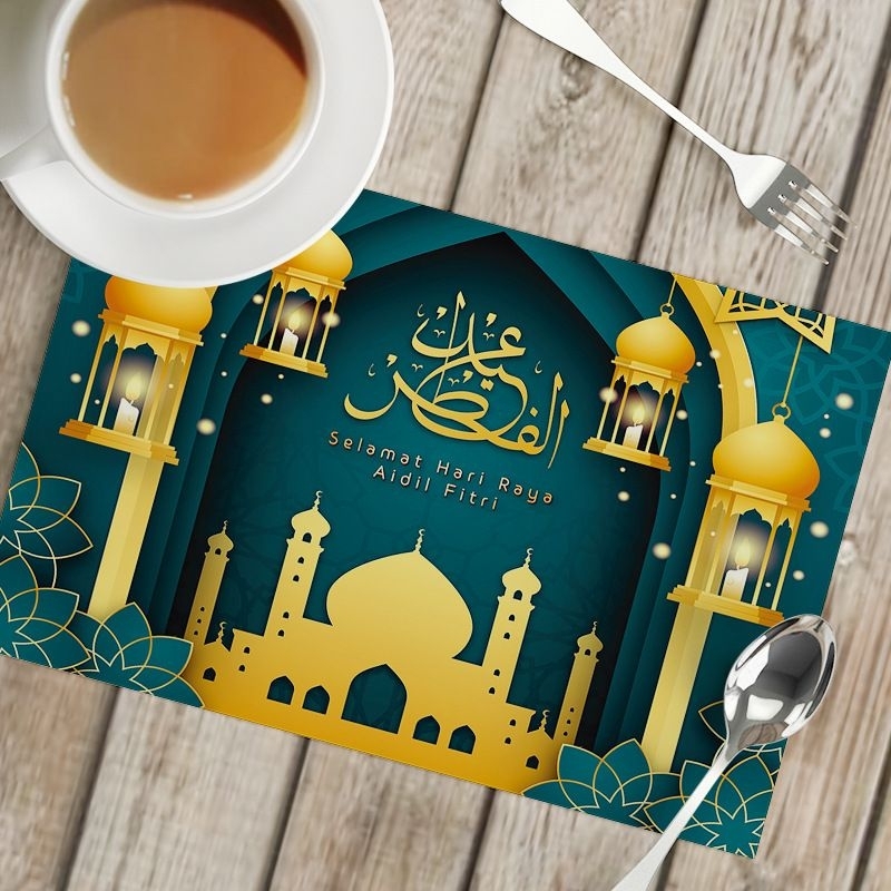 Waterproof Placemats Linen Hari Raya Decoration Alas Meja Makan ...
