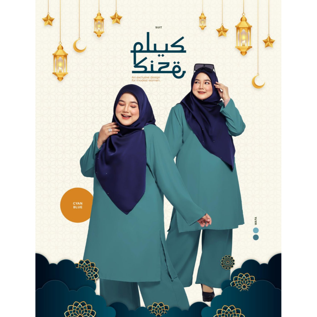PLUS SIZE (4XL-6XL)- nursafia WAFA SUIT- DESIGN JUBAH DAN SELUAR -putih ...