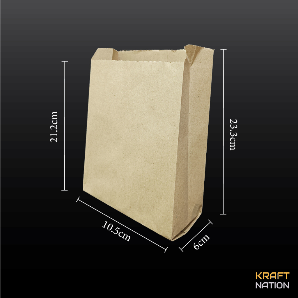 [100pcs] Kraft Paper Bag 6s Brown Paper Bag Take Away Bag / Waffle Bag ...