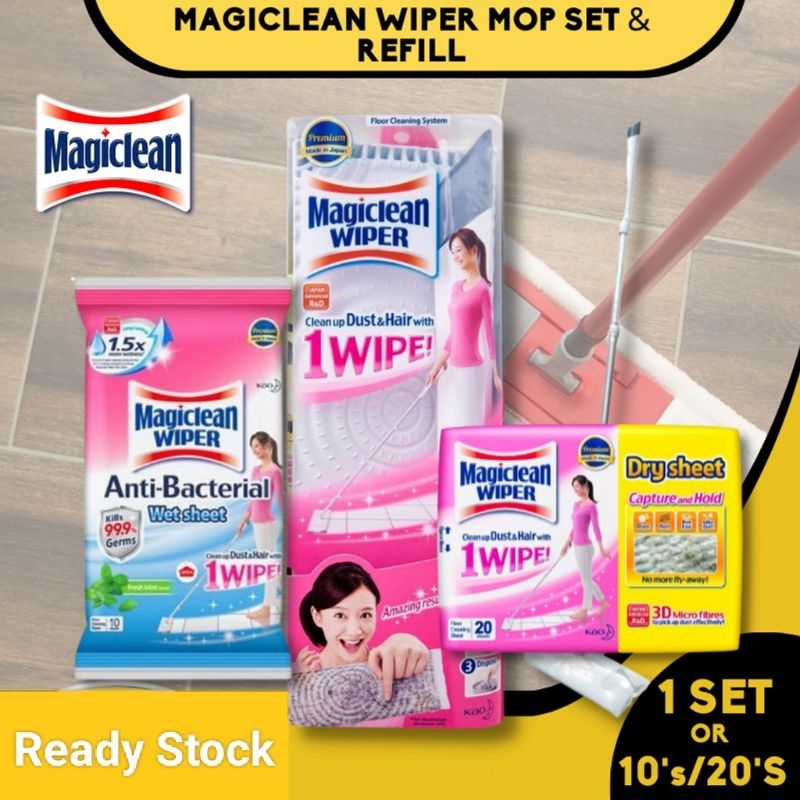 (Bundle Deal) Magiclean Wiper Set + (20pc)Dry Sheet + (10pc)Wet Sheet ...