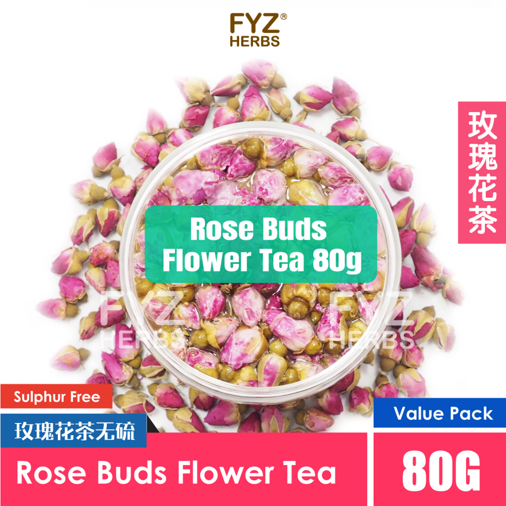 FYZ Herbs Rose Buds Flower Tea 80g | 玫瑰花茶 | Teh Bunga Ros | Shopee Malaysia