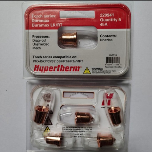220941 (5PCS) PMX 45A Hypertherm Plasma cutting Nozzle, Duramax and ...