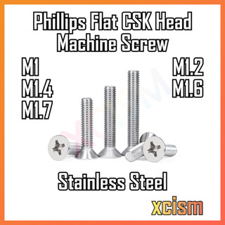 [M1 M1.2 M1.4 M1.6 M1.7] Phillips Cross Flat Countersunk Head CSK ...