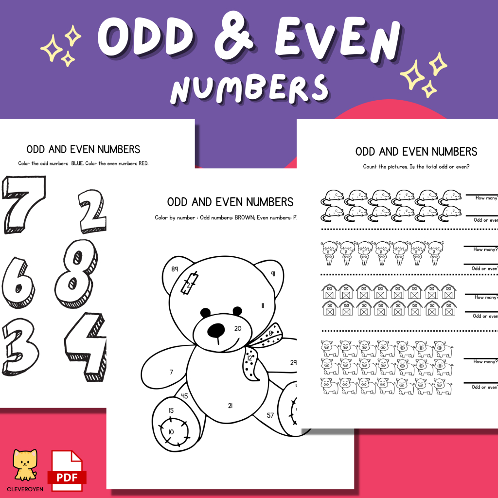 [PDF] Mathematic Worksheet: Odd and Even Numbers for Kindegarten ...