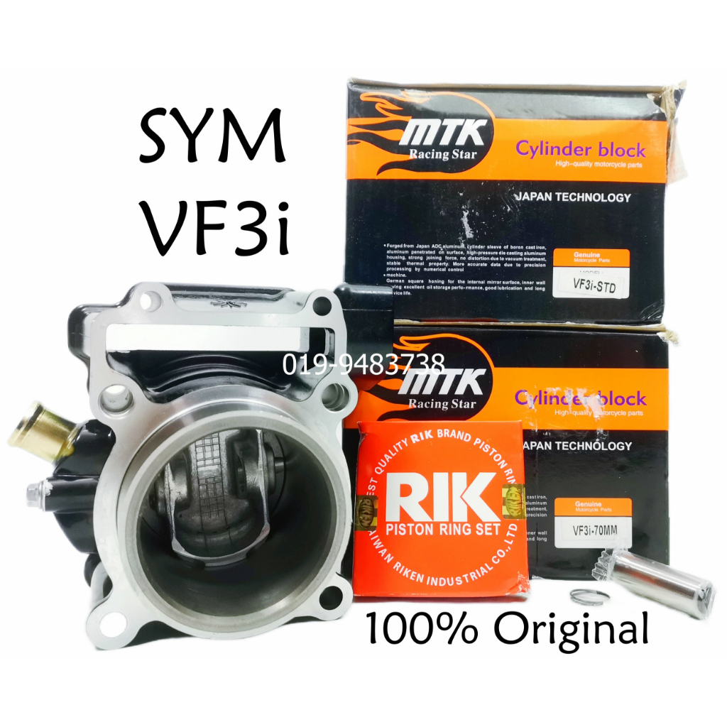 100% Original MTK Block Assy SYM VF3I 185 VF3i VF3 Racing Standard STD 70mm Cylinder Complete ...