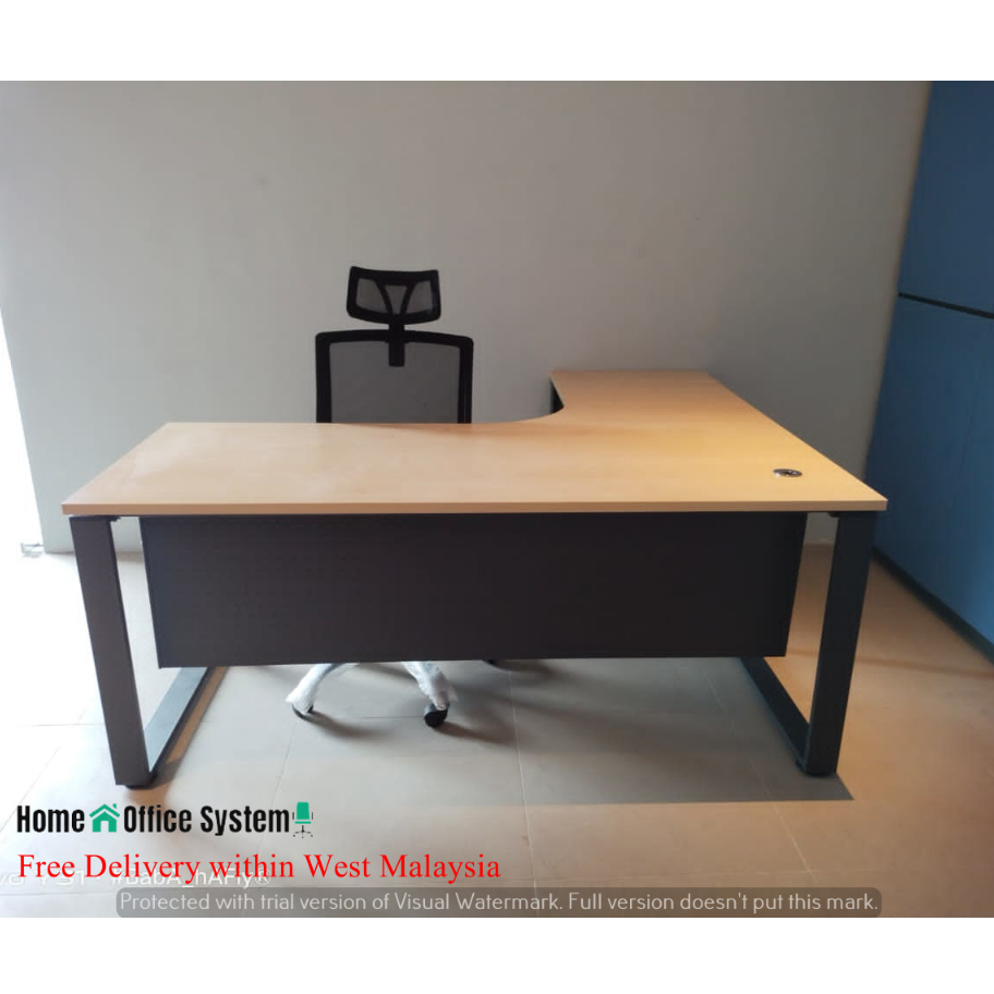 L Shape Office Table With Square Metal Leg (5 X 5 and 6 X 5 Feet ...