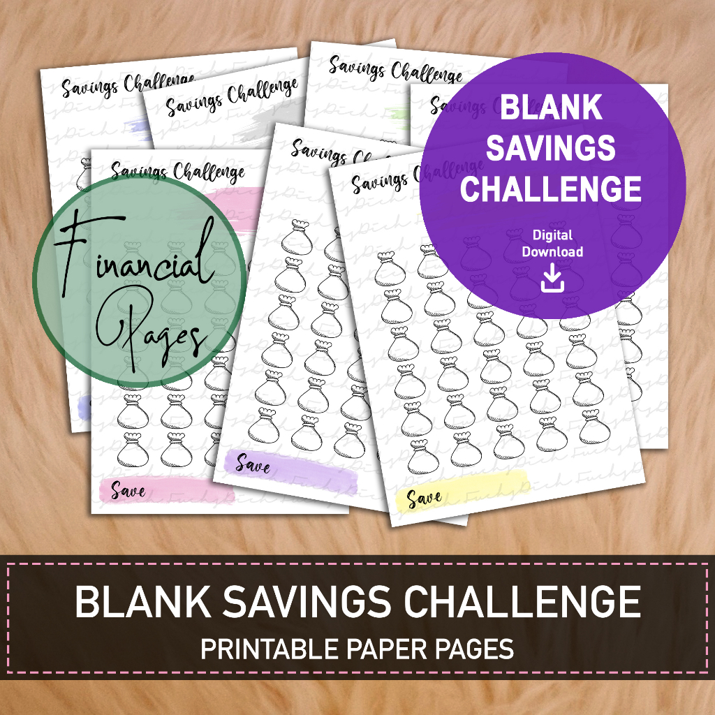 FuchsDich Blank Savings Challenge | Printable Sheet | Savings Challenge ...