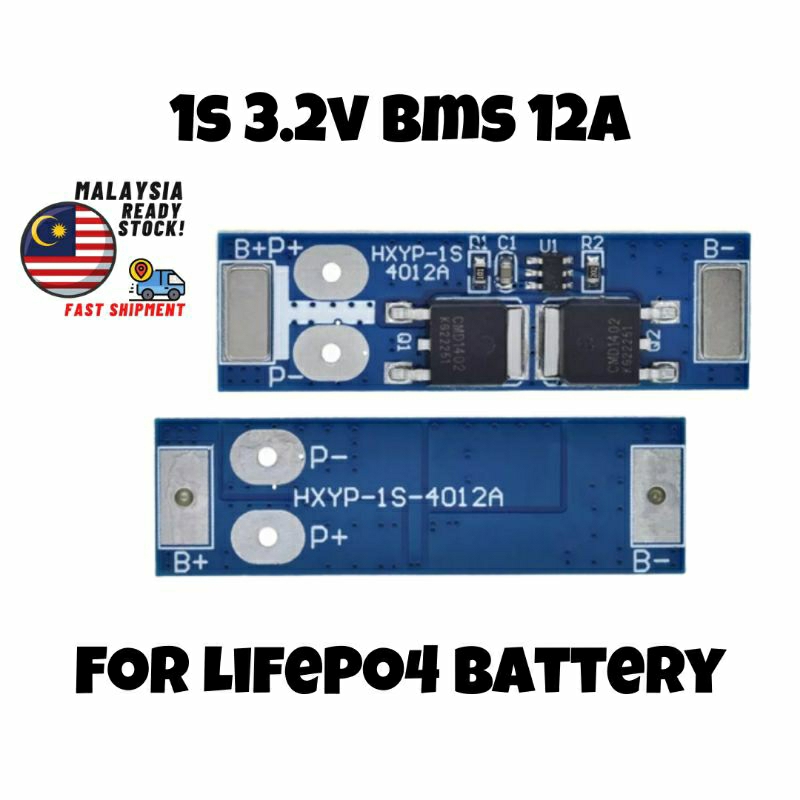 🇲🇾 FAST SHIPPING 🇲🇾 1S 3.2V BMS 12A For Lithium Iron Phosphate Lifepo4 Protection Board Solar ...