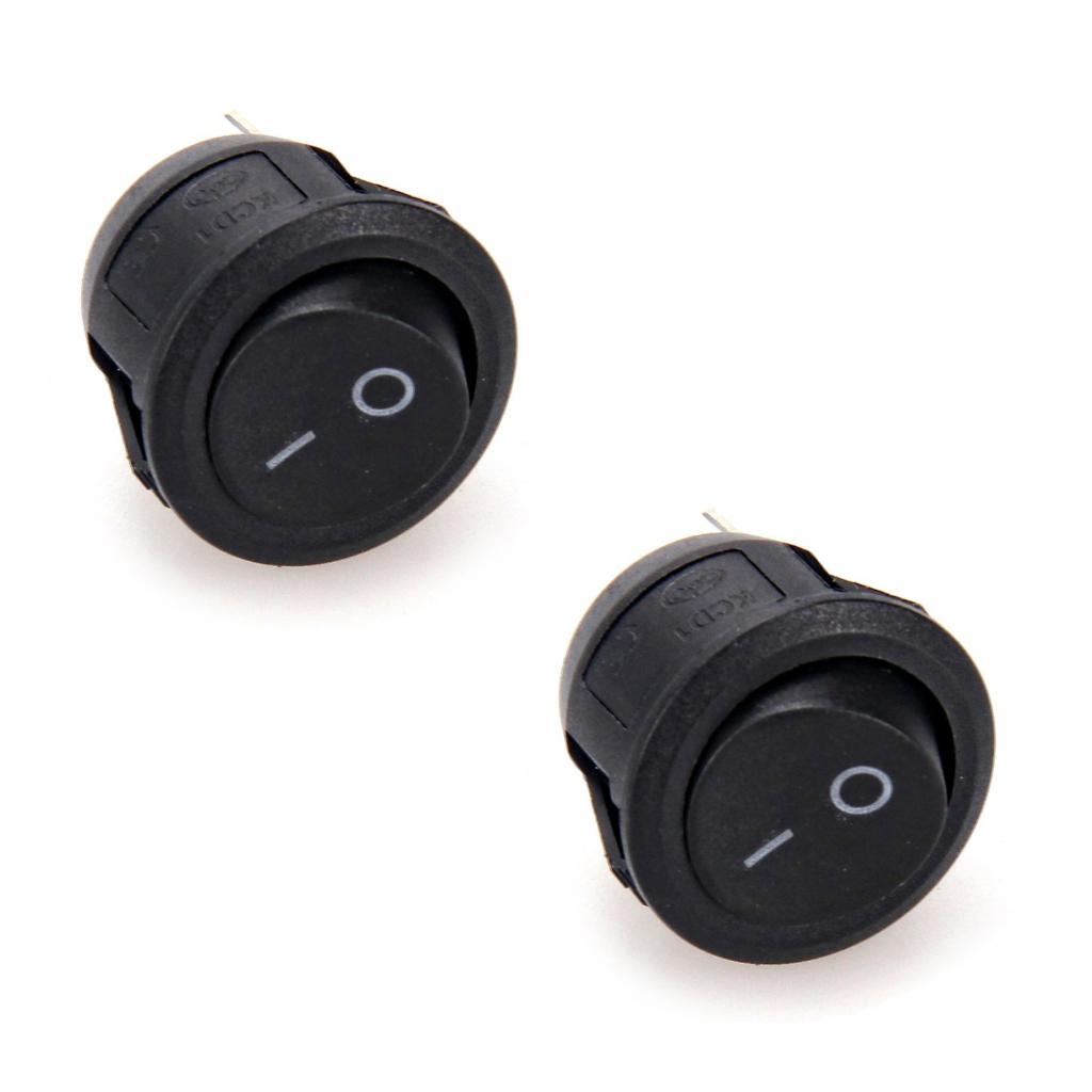 1 pcs 12V (15mm) Diameter Round Rocker Switches Black Mini Round Black ...
