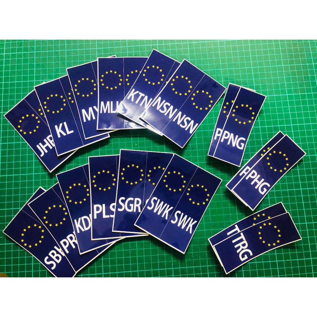 J044 Car Number Plate Stickers (MALAYSIA) Euro Logo Malaysia States ...